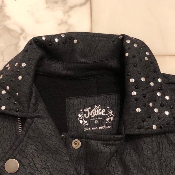 Justice | Jackets & Coats | Justice Girls Iridescent Black Jacket ...